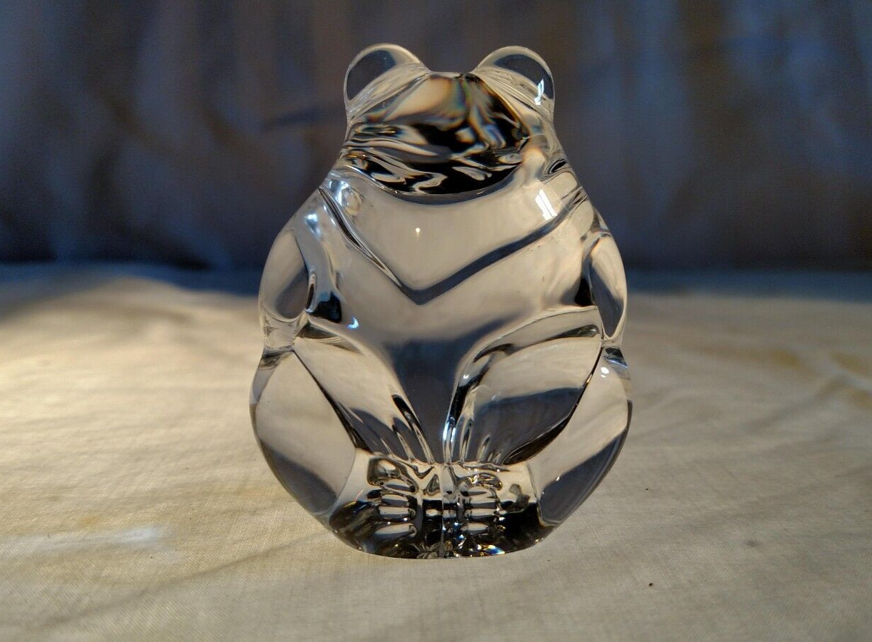 Steuben Glass BEAR Hand Cooler Rare Crystal Animal Ornament Paperweight ...