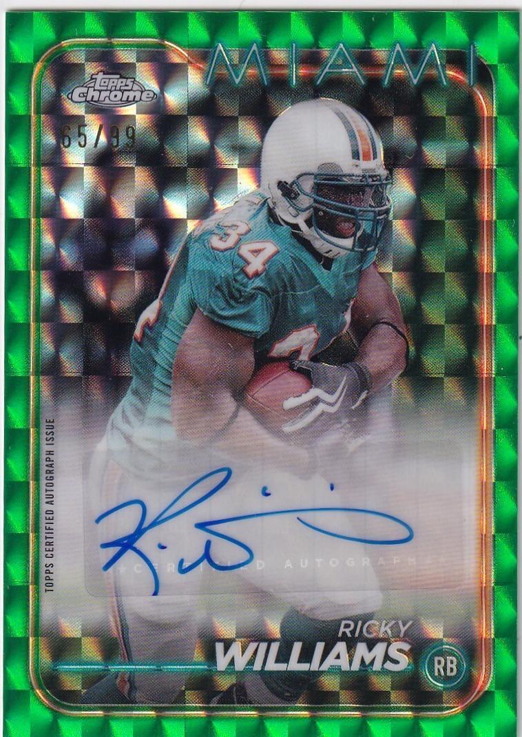 2024 Topps Chrome - Autographs Ricky Williams #BA-RWI Green Geometric ...