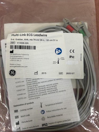 GE 414556-005 ECG Multi-Link Leadwire Set Grabber AHA 51" NEW 5-Lead | eBay