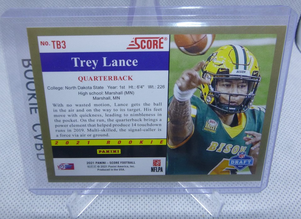 2021 Panini Score Football Trey Lance Throwback Rookie Card #TB3 49ers ...