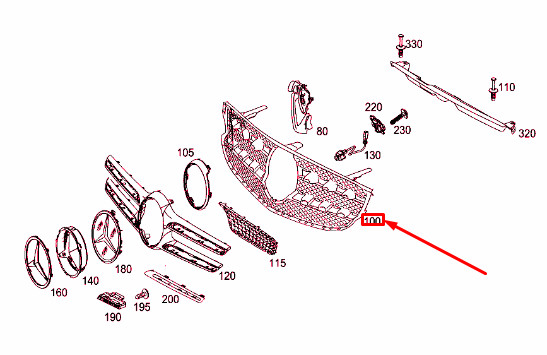 Mercedes-Benz GLC X253 Radiator Grille Frame A2538880000 OEM for sale ...