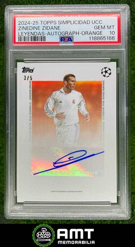 865166 2024-25 Topps UEFA Simplicidad Zinedine Zidane Leyendas Orange 3 ...
