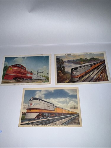 VINTAGE POSTCARDS Railroad Trains lot Early Cards Streamliners 1 Cent ...