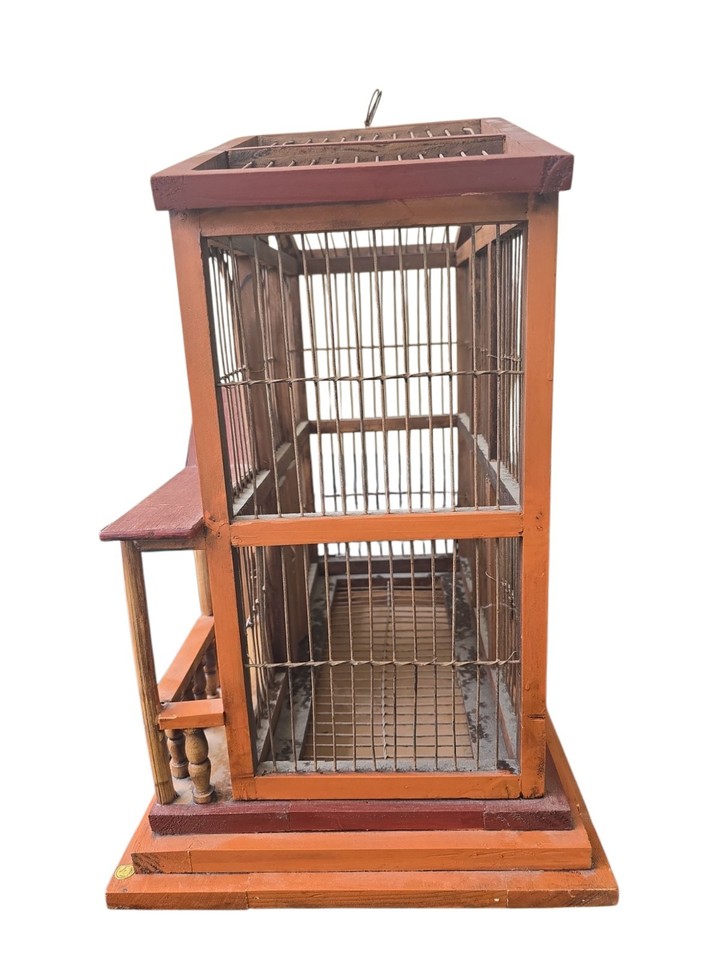 Antique/Vintage Bird Cage Handmade Primitive Wood & Wire Folk Art ...