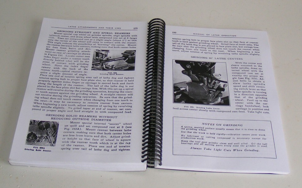 Atlas Lathe Manual and Machinists Tables Metal Cutting Lathe Tool ...