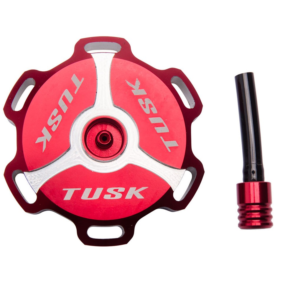 Tusk Billet Aluminum Gas Cap Red For HONDA CRF XR KAWASAKI KLX SUZUKI ...