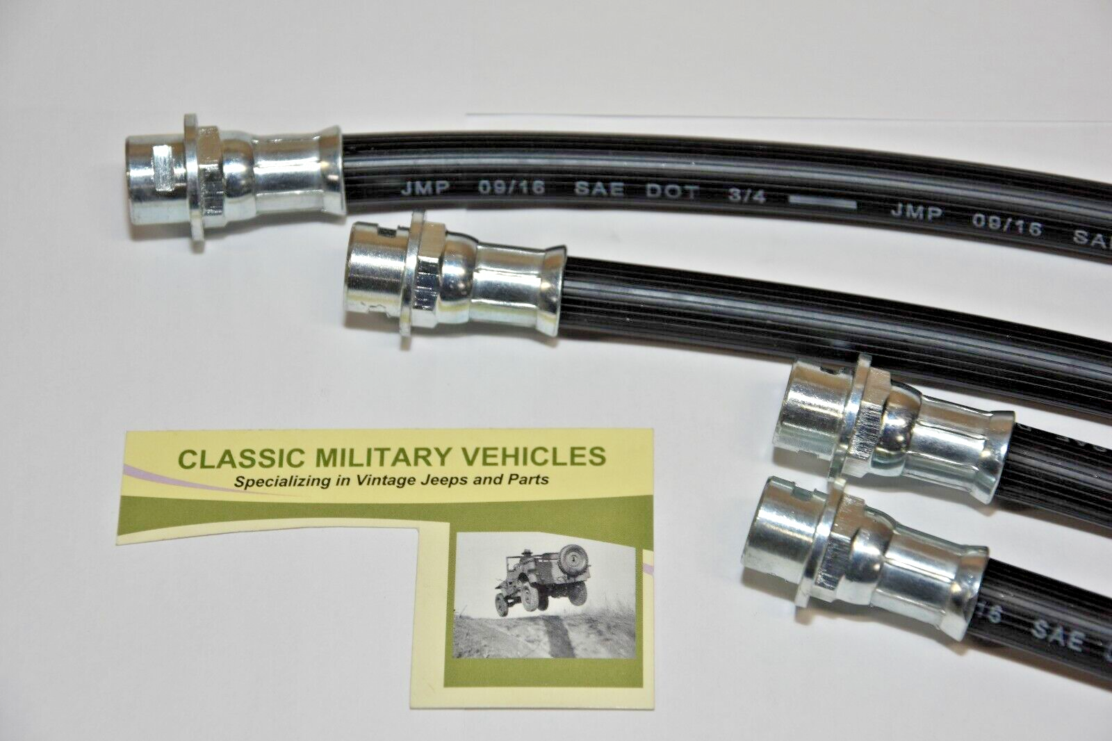 Willys CJ2A Rubber Brake Hose Set. CJ3A MB M38 Ford GPW Brake Line Set ...