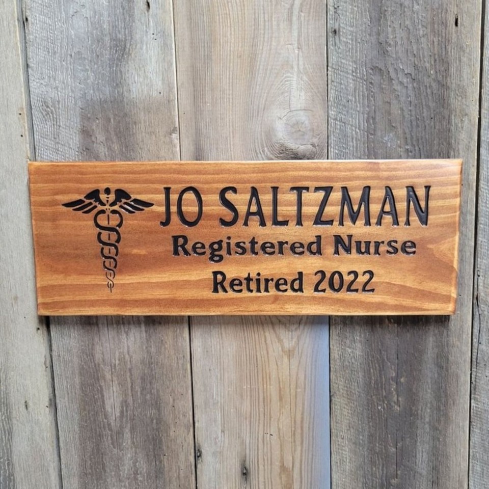 Nurse RN CNA LPN Doctor EMT Paramedic Wooden Name Carved Wooden Sign ...