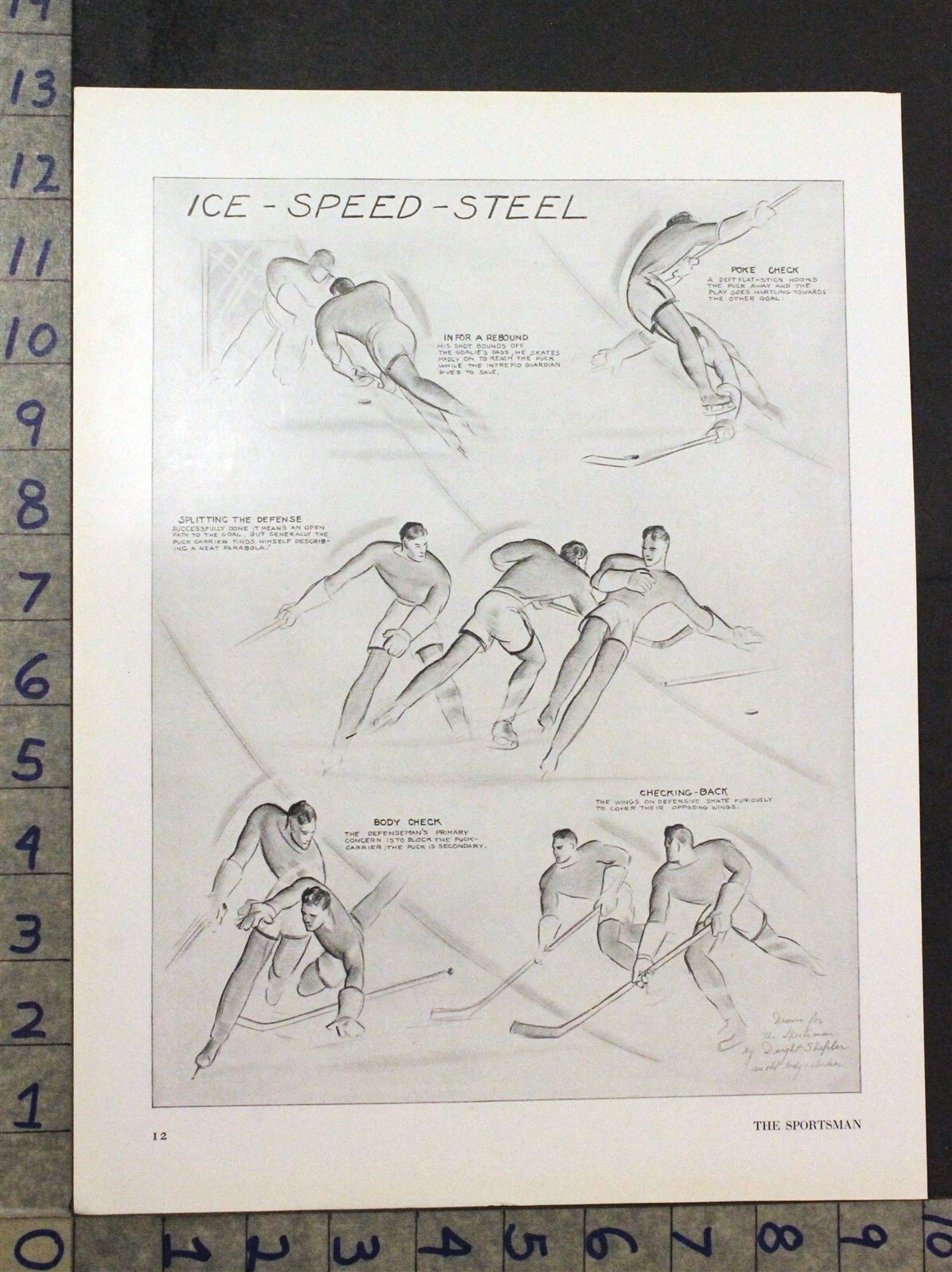 1933 SPORT HOCKEY ART DECO DWIGHT SHEPLER SPORTSMAN 30982 | eBay