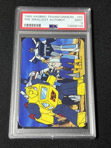 1985 HASBRO TRANSFORMERS ACTION CARDS #85 THE SMALLEST AUTOBOT PSA 9 ...