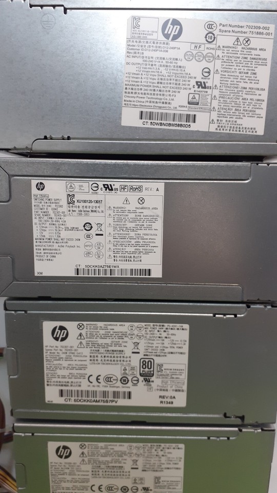 6 HP Elitedesk 600 800 G1 SFF Power Supply 240W 751886-001 702307/ ...