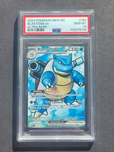 PSA 10 BLASTOISE EX 184/165 - S&V 151 MEW EN ULTRA RARE ENGLISH - GEM ...