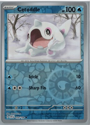 Pokémon TGC Cetoddle #059/198 Reverse Holo Common Scarlet & Violet | eBay