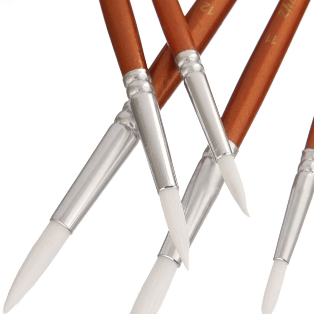 Professional 12pcs Round Pointed Tips Paint Brushes Set Tool Fine M1Q9 ...