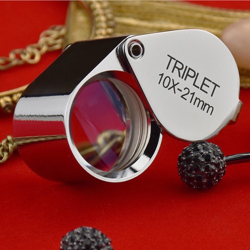 10 x 21mm Glass Magnifying Loupe Magnifier Jeweler Eye Jewelry Pocket ...