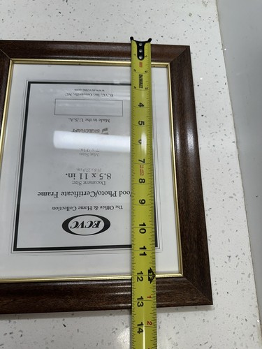 ECVC Picture Certificate Frame Document size 8.5 x 11 in Classic Brown ...