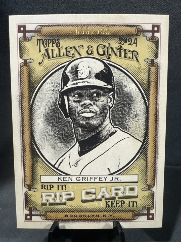 2024 Topps Allen & Ginter Ken Griffey Jr RIP CARD RIPPED! W/ Hank Arron ...