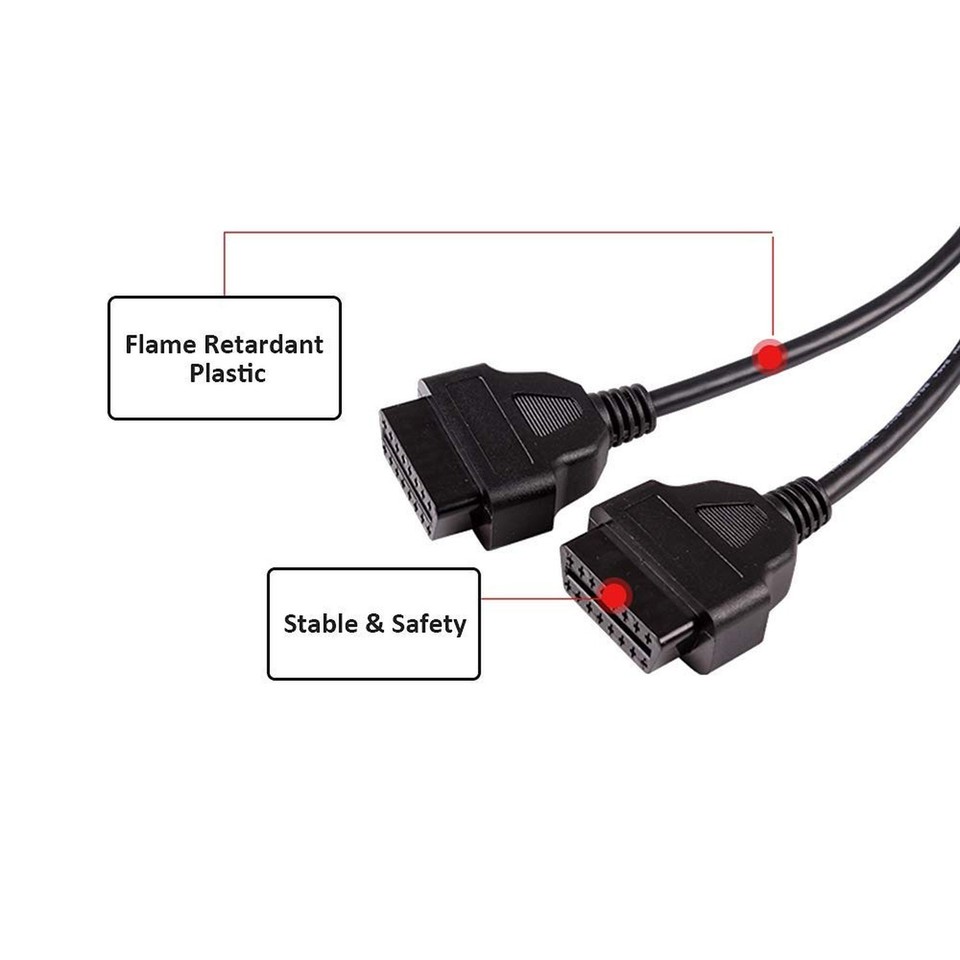 Outzone OBDII Extension Cable 16 Pin Splitter Y Cable 30cm/11.8inches ...