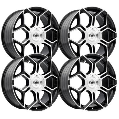 (Set-4) Mazzi LIbra 20x8.5 5x108/5x114.3 35mm Black Machined Wheels ...