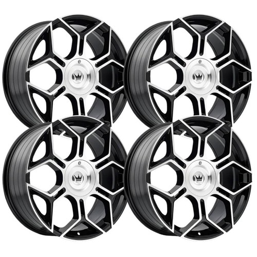 (Set-4) Mazzi LIbra 20x8.5 5x108/5x114.3 35mm Black Machined Wheels ...