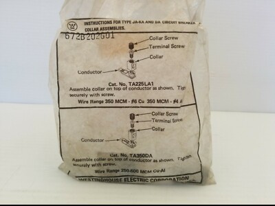 WESTINGHOUSE ELECTRIC 672B202G01 COLLAR TERMINAL SINGLE CABLE LUG ...