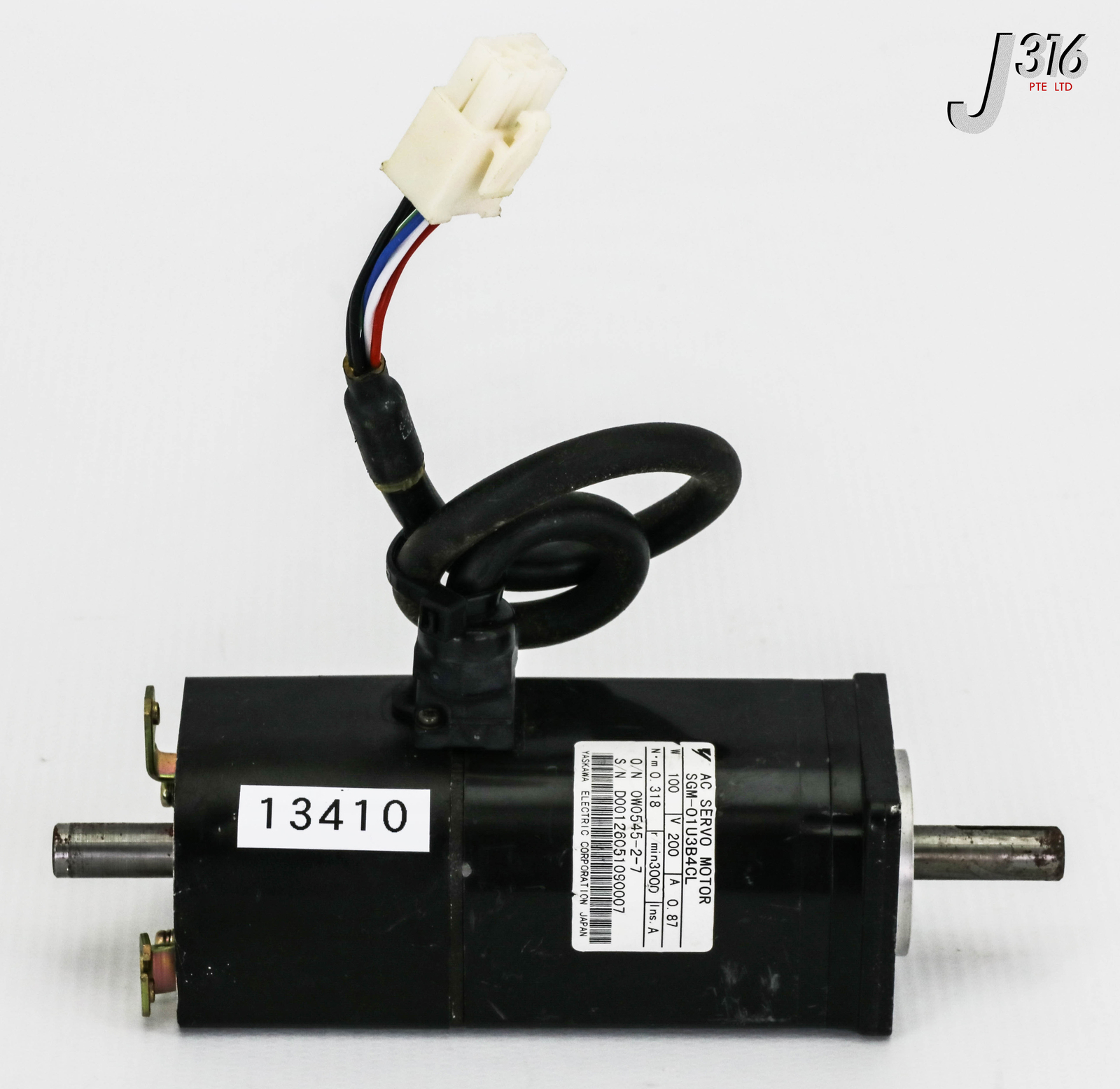 13410 YASKAWA AC SERVO MOTOR W/O ENCODER, AMAT 1080-01243 (PARTS) SGM ...