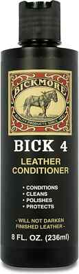 Bick 4 Leather Conditioner and Leather Cleaner 8 Oz - Will Not Darken ...