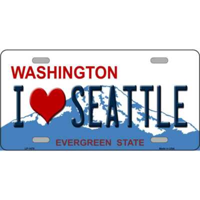 I Love Seattle Washington Novelty Metal License Plate Tag LP-1479 | eBay