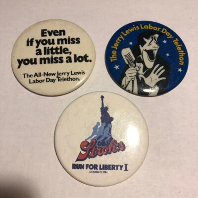 3 American Telethon Pins labor day jerry lewis stroh's runner sports ...