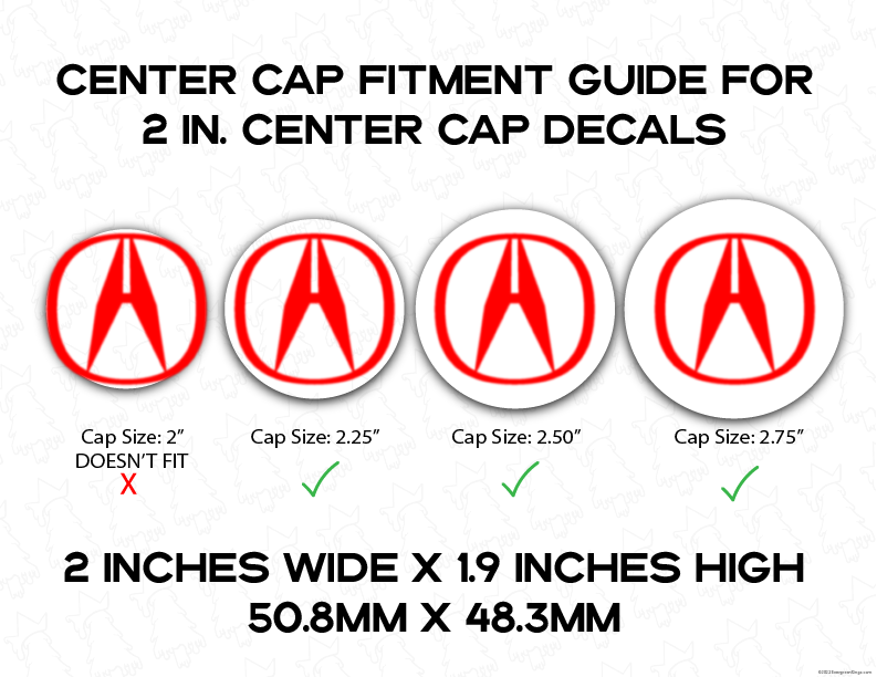 2 Inch A Logo Decals for Center Caps for Integra Type R TL RSX TSX NSX ...