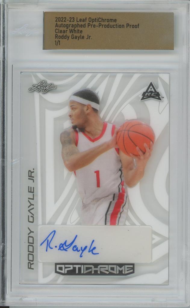 2022 Leaf OptiChrome Proof Clear White Roddy Gayle Jr 1/1 Auto RC ...
