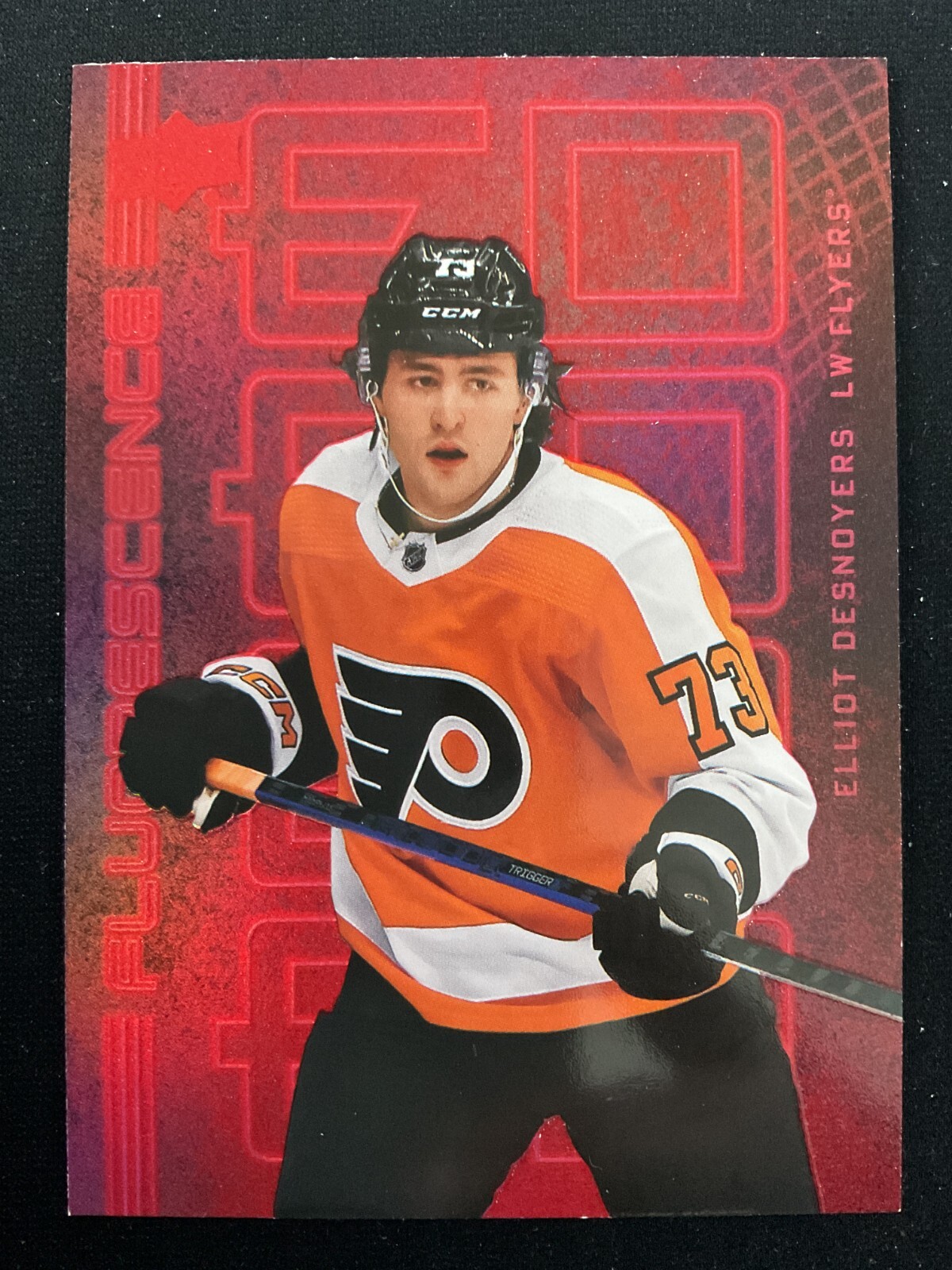 Elliot Desnoyers 2023-24 Upper Deck Series 2 Fluorescence Red RC Card # ...