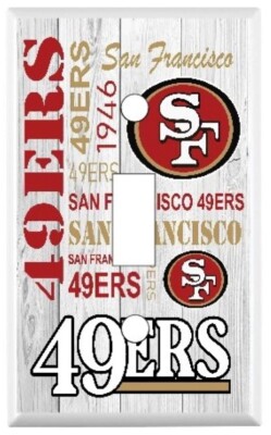 San Francisco 49ers Subway Art Standard Light Switch Cover NFL one gang ...