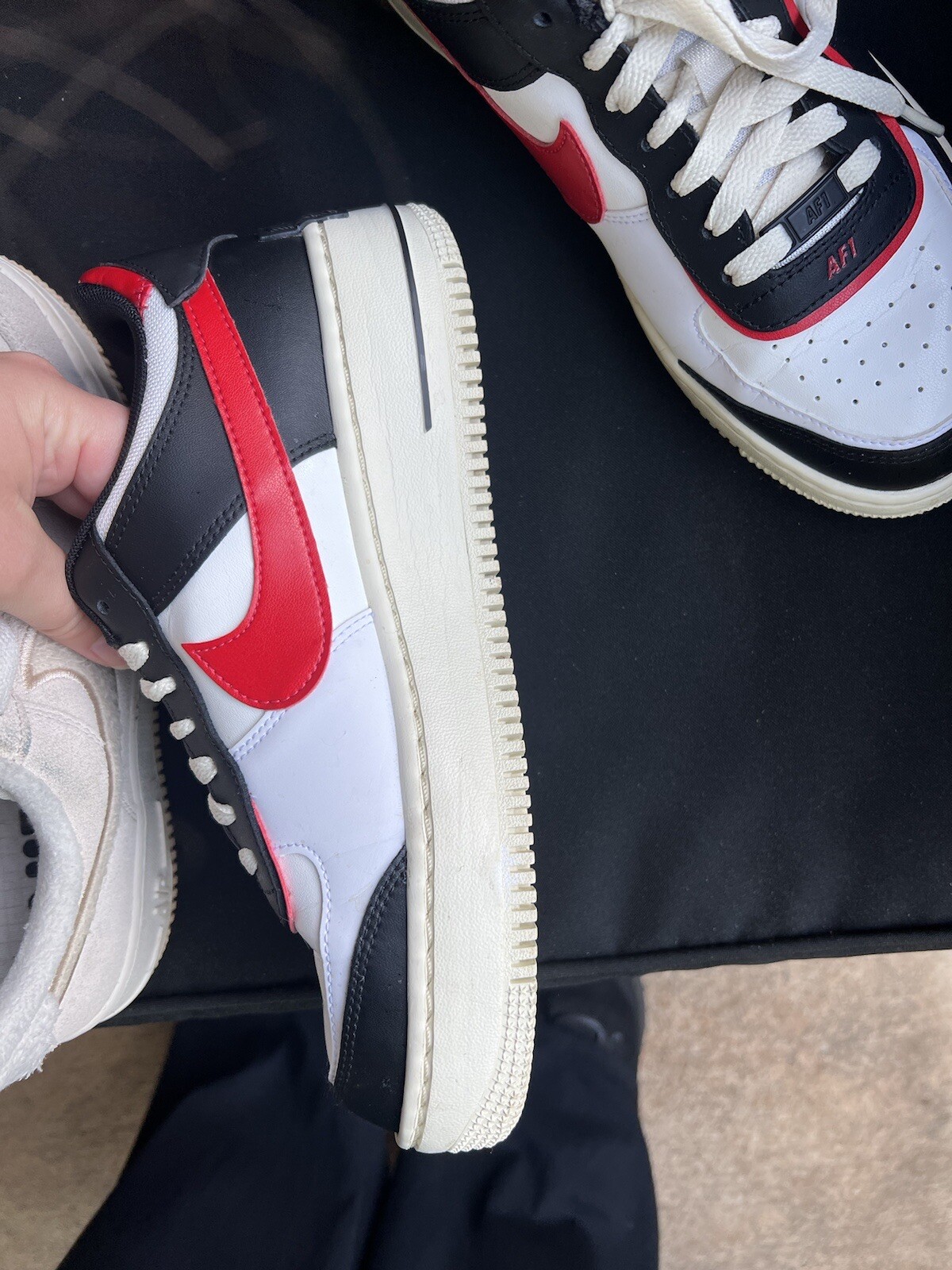 Nike Air Force 1 Shadow Black University Red AND Nike… - Gem