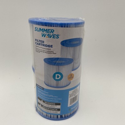 Pool TYPE D Filter, 2 Pk Summer Waves Swimming Pump Cartridge Polygroup ...