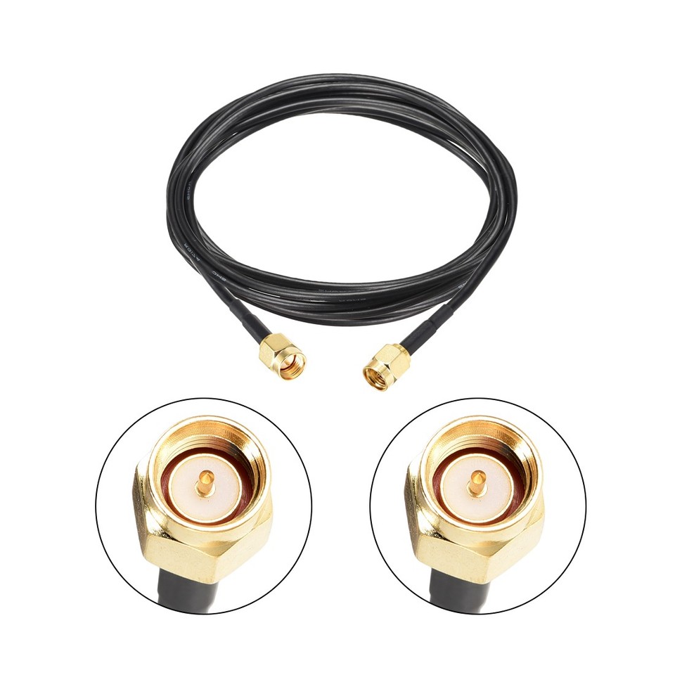 RG174 SMA Male to SMA Male RF Coaxial Adapter Connector Copper 78.7 ...