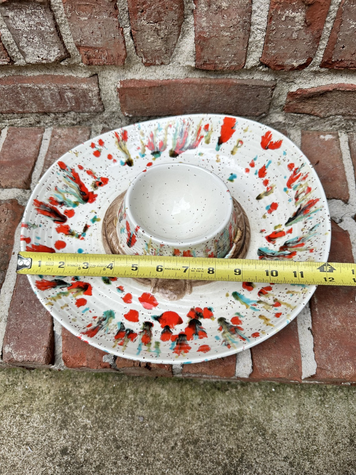 Sombrero Ceramic Chip and Dip Bowl Cowboy Hat Paint Splatter ...