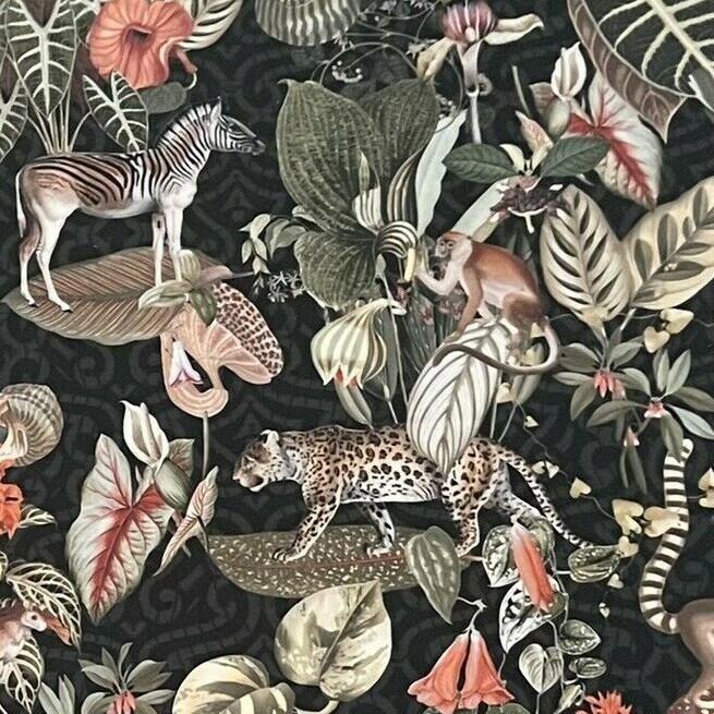 Jungle Kingdom Velvet Fabric Animal Printed Fabric Textile for Home ...