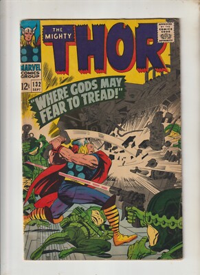 THE MIGHTY THOR #132 VG 1966 1st EGO THE LIVING PLANET | eBay