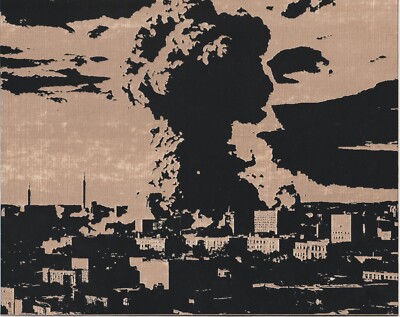 Nuke Blast in City Scratchboard Art 8 x 10 | eBay