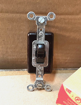 2-PK AC Toggle Quiet Switch 15A Single Pole 120/277VAC Brown Circle F ...
