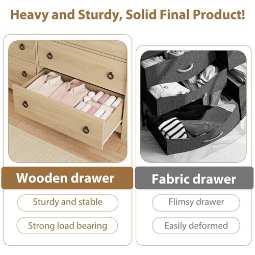 7 Drawers Dresser Wood Storage Chests with Curved Legs for Bedroom,3/6 ...