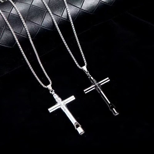 Minority Punk Choker Titanium Steel Men's Neck Chains Cross Whistle ...