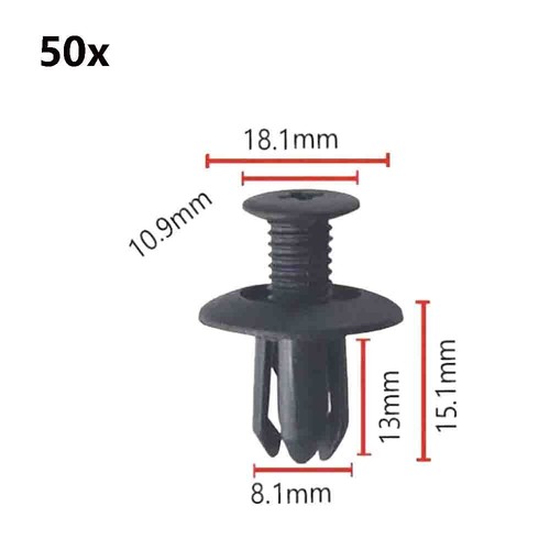 50x Nylon Front Bumper Fender Body Mouldings Clips Rivet Retainer for ...