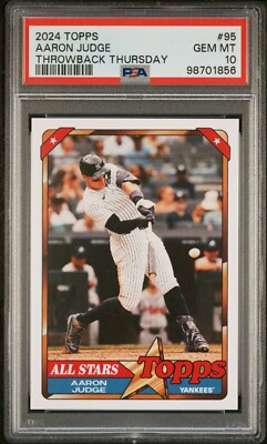 2024 Topps Throwback Thursday AARON JUDGE Card #95 PSA GEM MT 10 | eBay