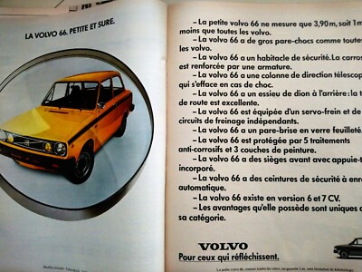Publicité Vintage Advertising VOLVO 66 (Janvier 1976) PUB AUTO | eBay
