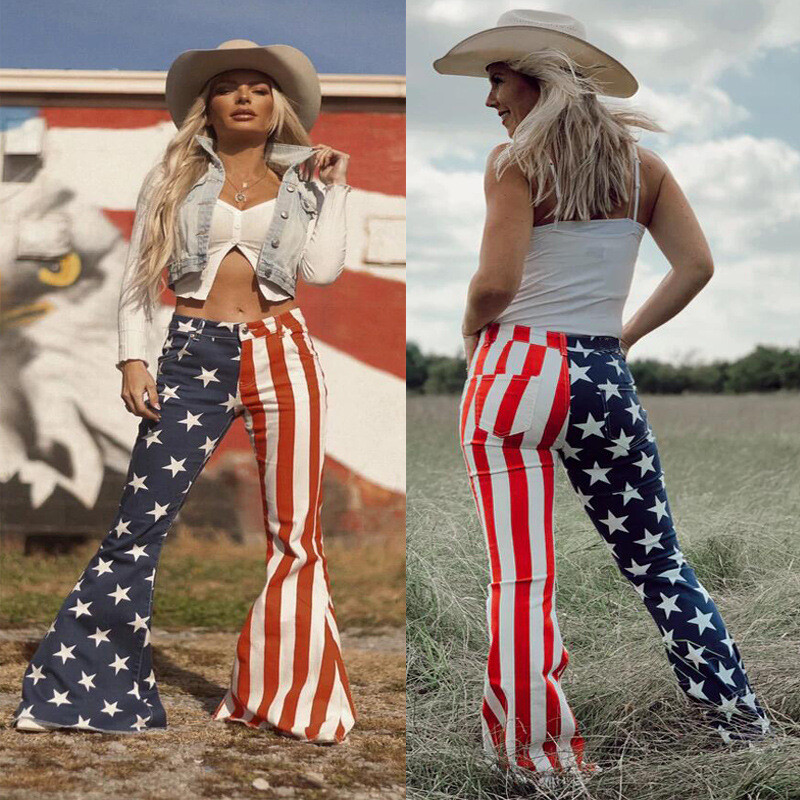 American Flag Pants Women