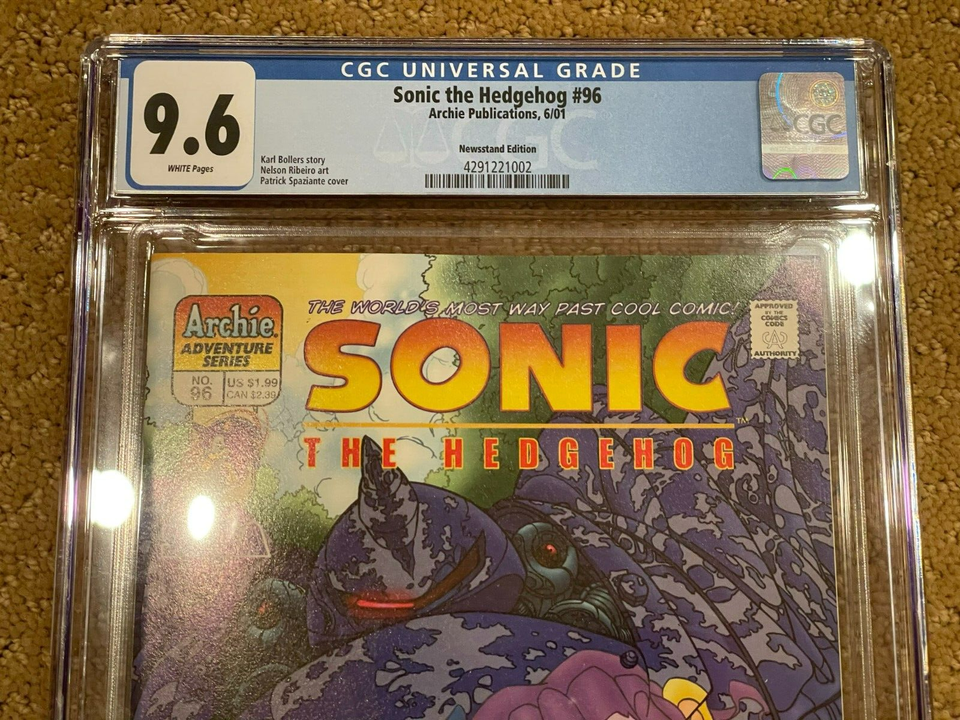 SONIC THE HEDGEHOG #96 CGC GRADED 9.6 NM+ WHITE PAGES ARCHIE COMICS ...