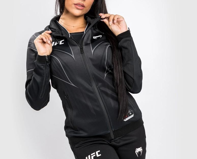 UFC Venum Authentic Fight Night 2.0 Women's Walkout Hoodie Jacket Black ...