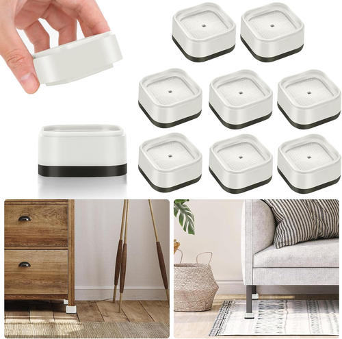 8 Pack Furniture Risers 1 Inch, Adjustable Bed Risers Heavy Duty for ...